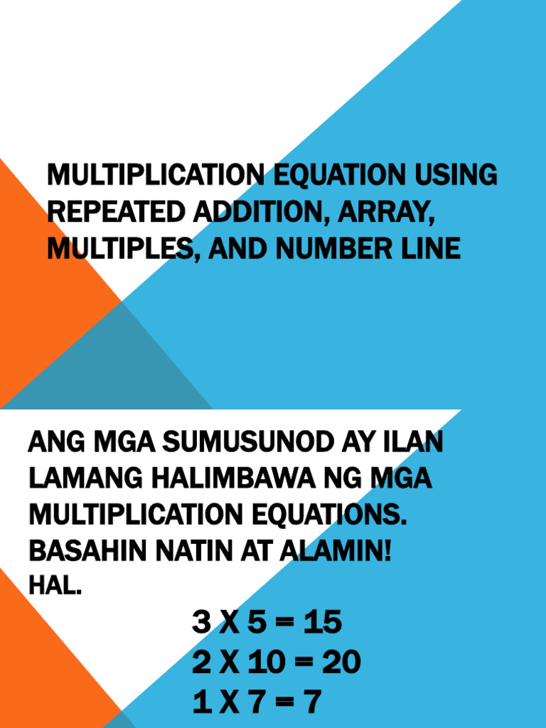 Multiplication Equation Using Repeated Addition, Array | PDF