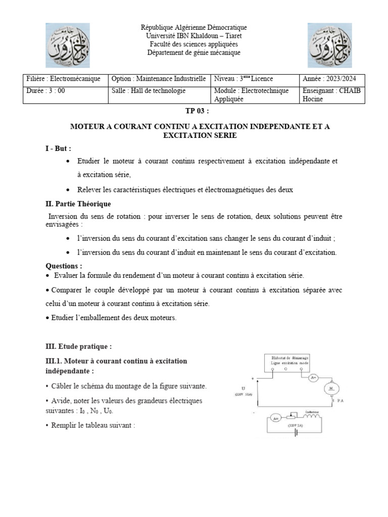 Enoncé Et Compte Rendu TP 03 | PDF