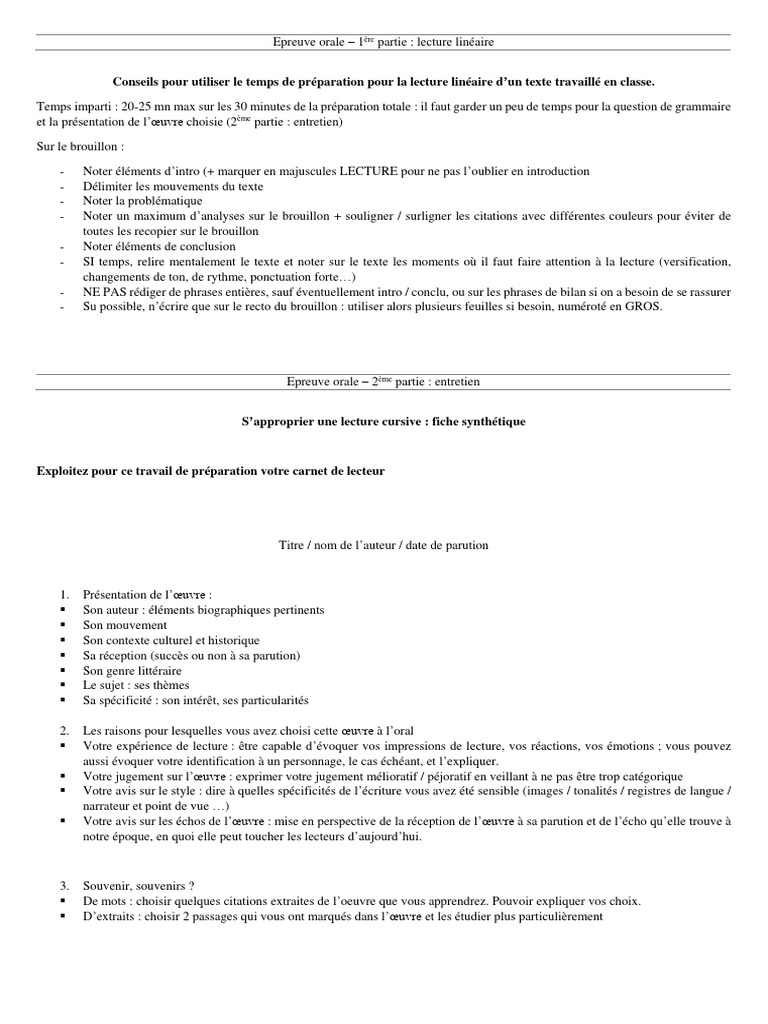 Préparer Son Oral - LL Et Entretien | PDF