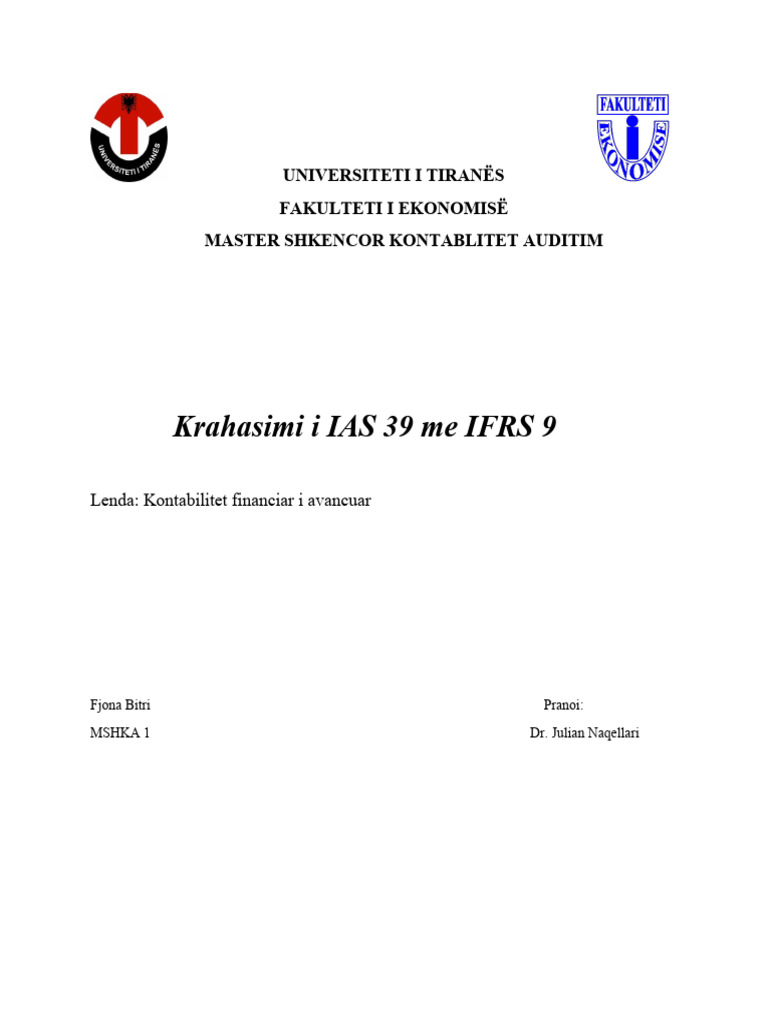 Ias39 Ifrs 9 | PDF
