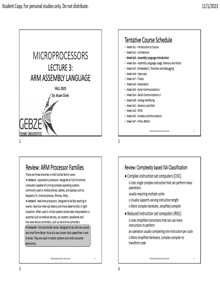 2023 FALL ELEC334 L03 STD | PDF | Assembly Language | Computer Program