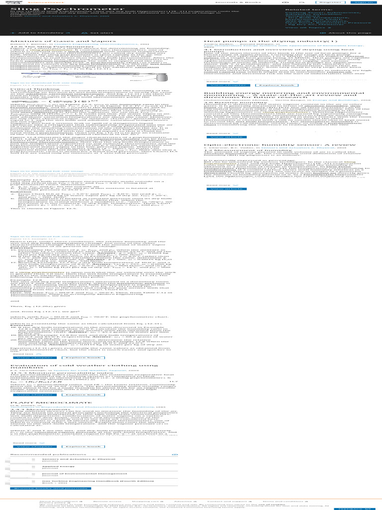 Sling Psychrometer - An Overview ScienceDirect Topics | PDF | Humidity ...
