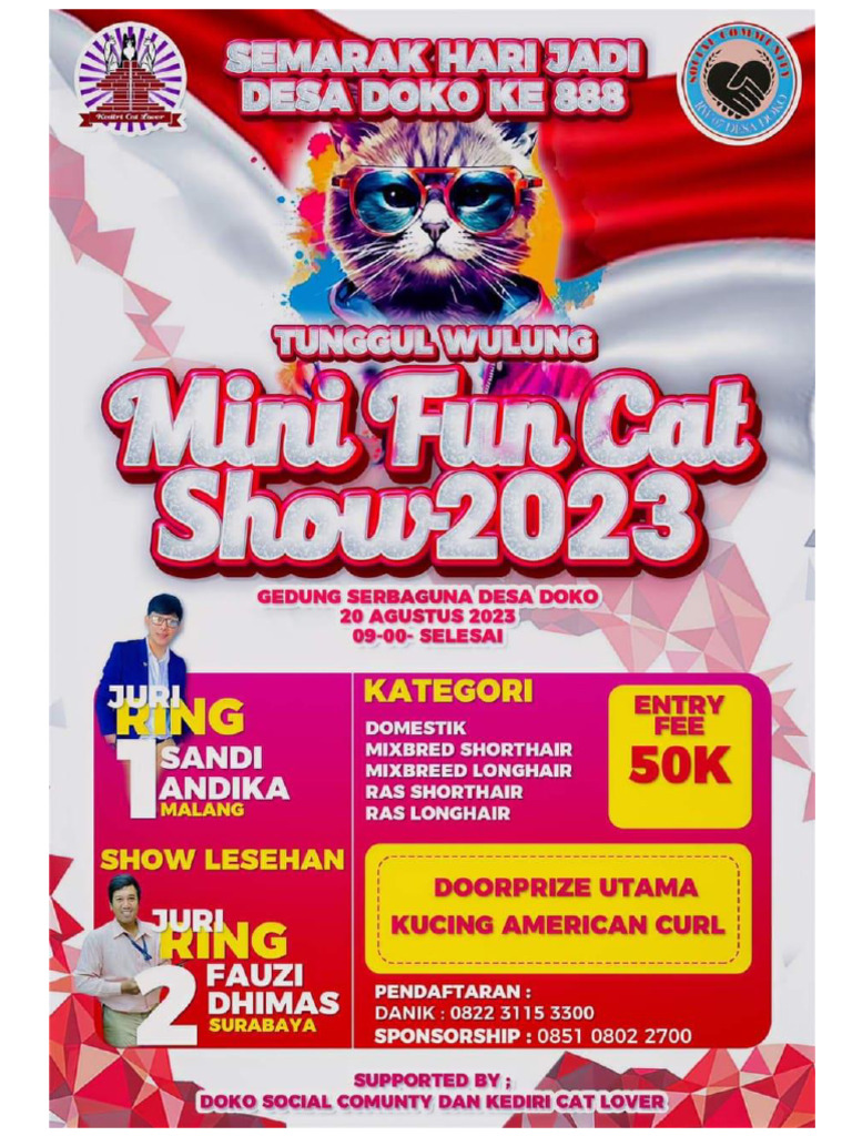 Proposal Doko Mini Fun Cat Show | PDF | Memasak, Makanan, & Anggur ...