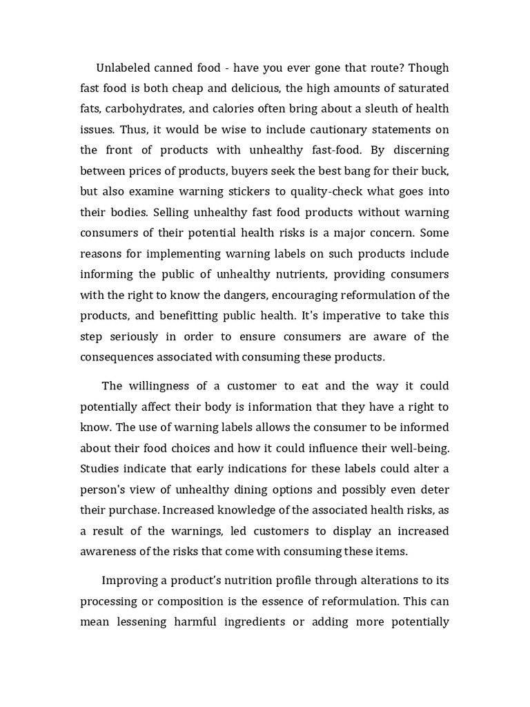 Unlabeled Canned Food | PDF | Wellness