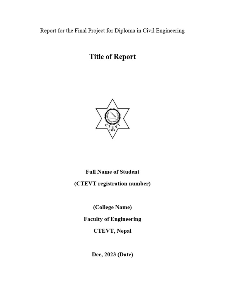 Report Format For Diploma Level | PDF