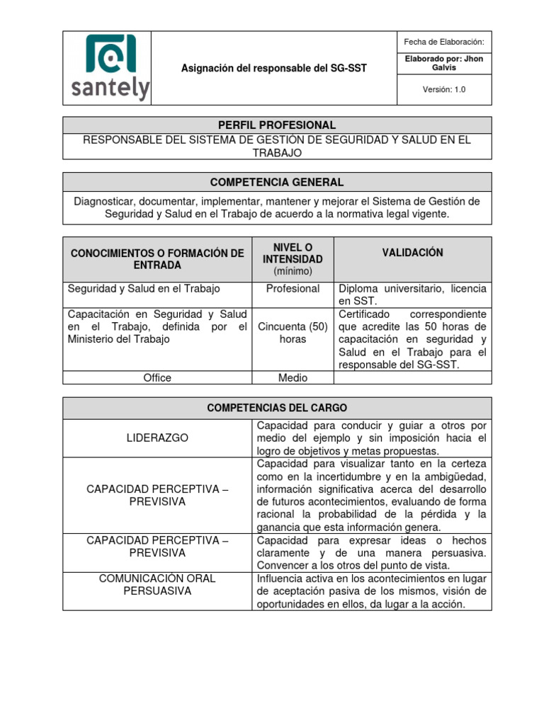 Documento 03 - Asignacion Del Encargado SST | PDF | Crecimiento personal y profesional ...