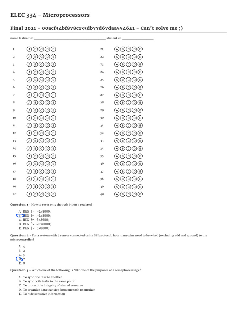 Microprocessors - Final Exam (2020 Fall) | PDF | Pointer (Computer ...