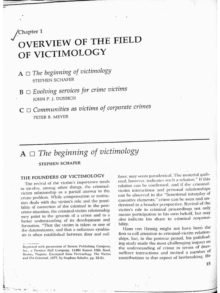 Classification of victims - Burt Galaway | PDF