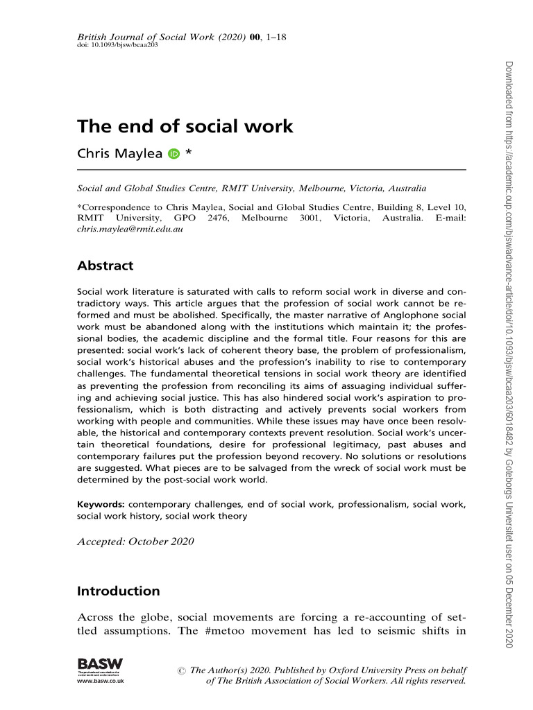 The End of Social Work | PDF