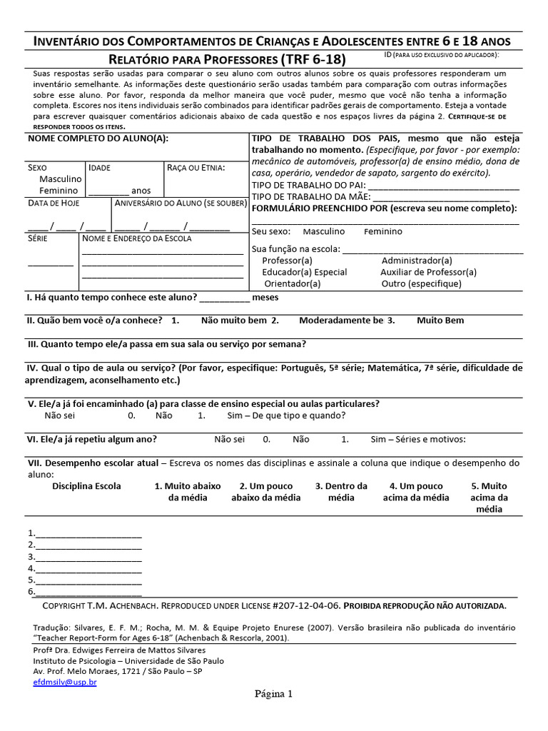 TRF 6-18 anos | PDF