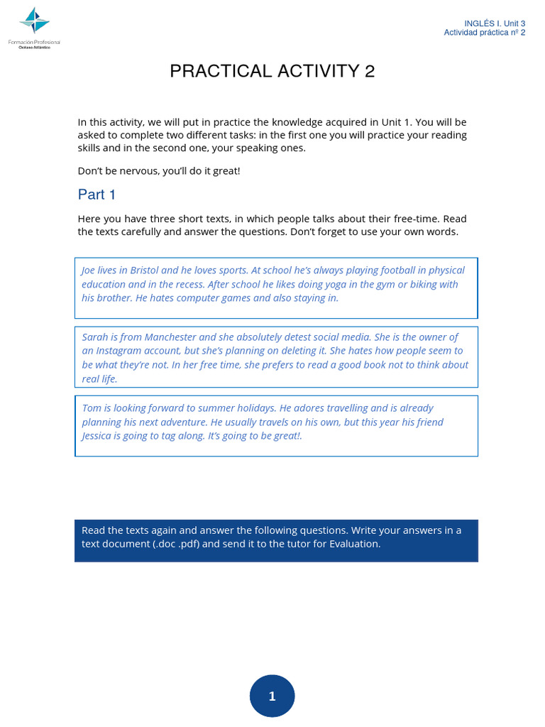 Unit 03. Activity 2 | PDF | Human Communication