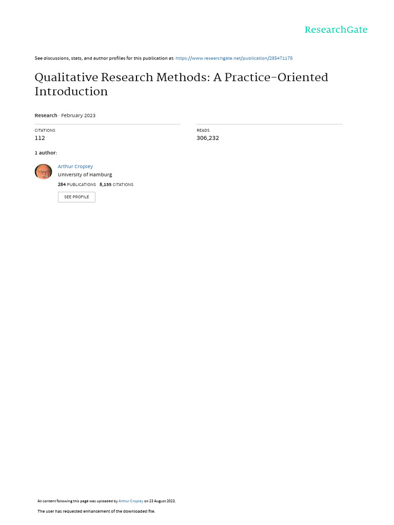Qualitative Research Methodsebook | PDF | Qualitative Research | Quantitative Research