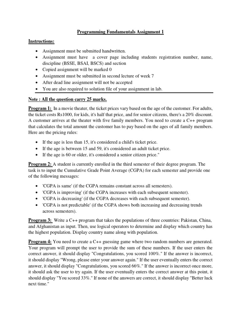 PF Assignment 1 | PDF
