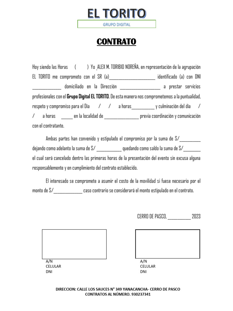 Modelo de Contrato | PDF