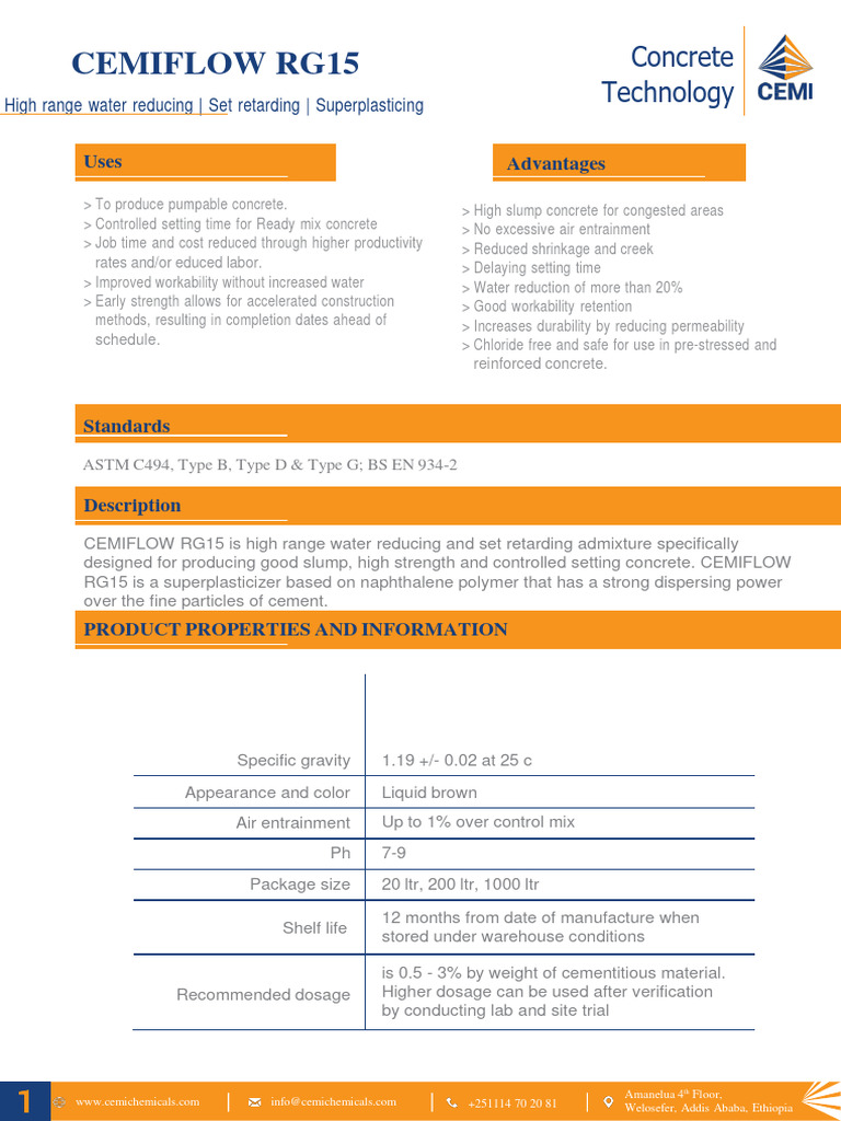 Cemiflow Rg15: Concrete Technology | PDF