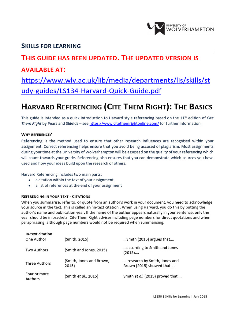 LS134 Harvard Quick Guide 2018 | PDF