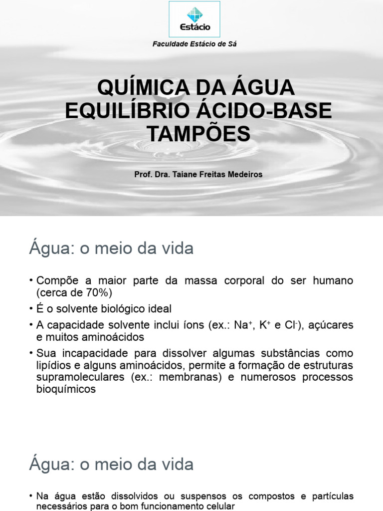Fundamentos de Bioqu Mica - Aula 1 | PDF
