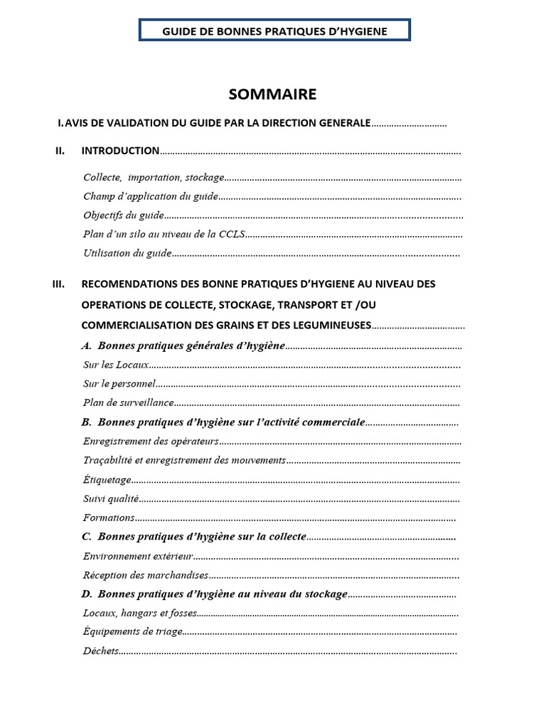 Guide Des Bonnes Pratiques D'hygiène | PDF Guide Des Bonnes Pratiques D'hygiène | PDF