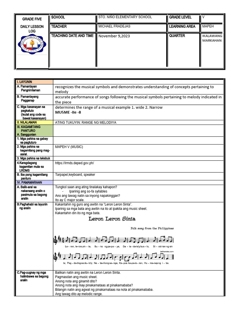 DLL Music q2 Week 1b | PDF