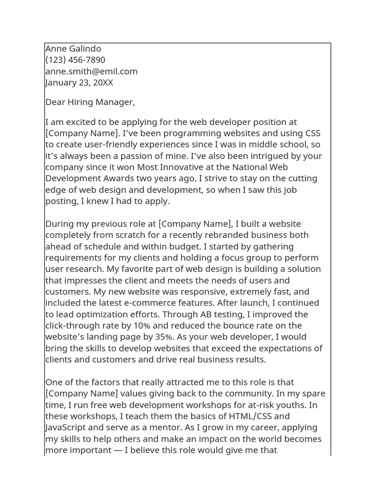 Cover Letter Example | PDF