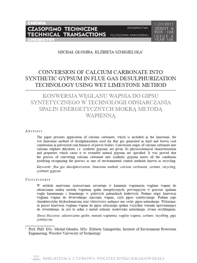 Gypsum From FGD | PDF