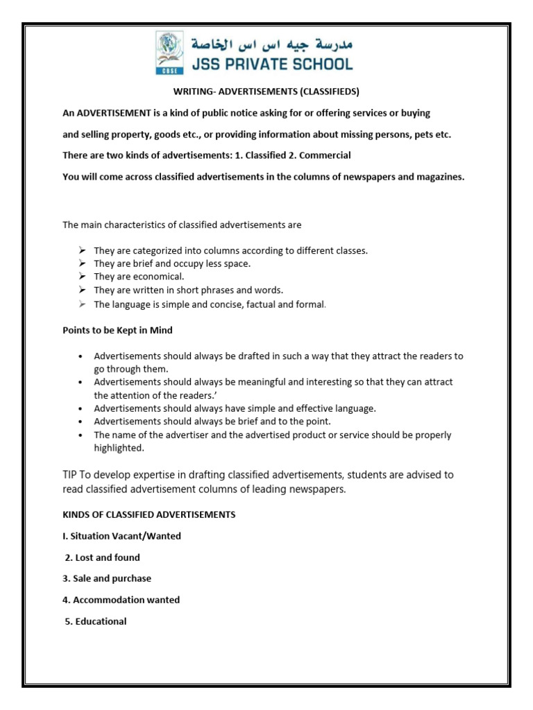 Students ADVERTISEMENT HANDOUT (2023-2024) | PDF