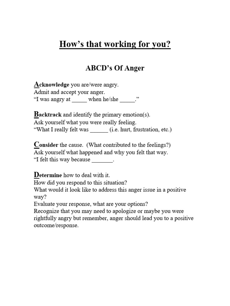 ABCD's of Anger | PDF