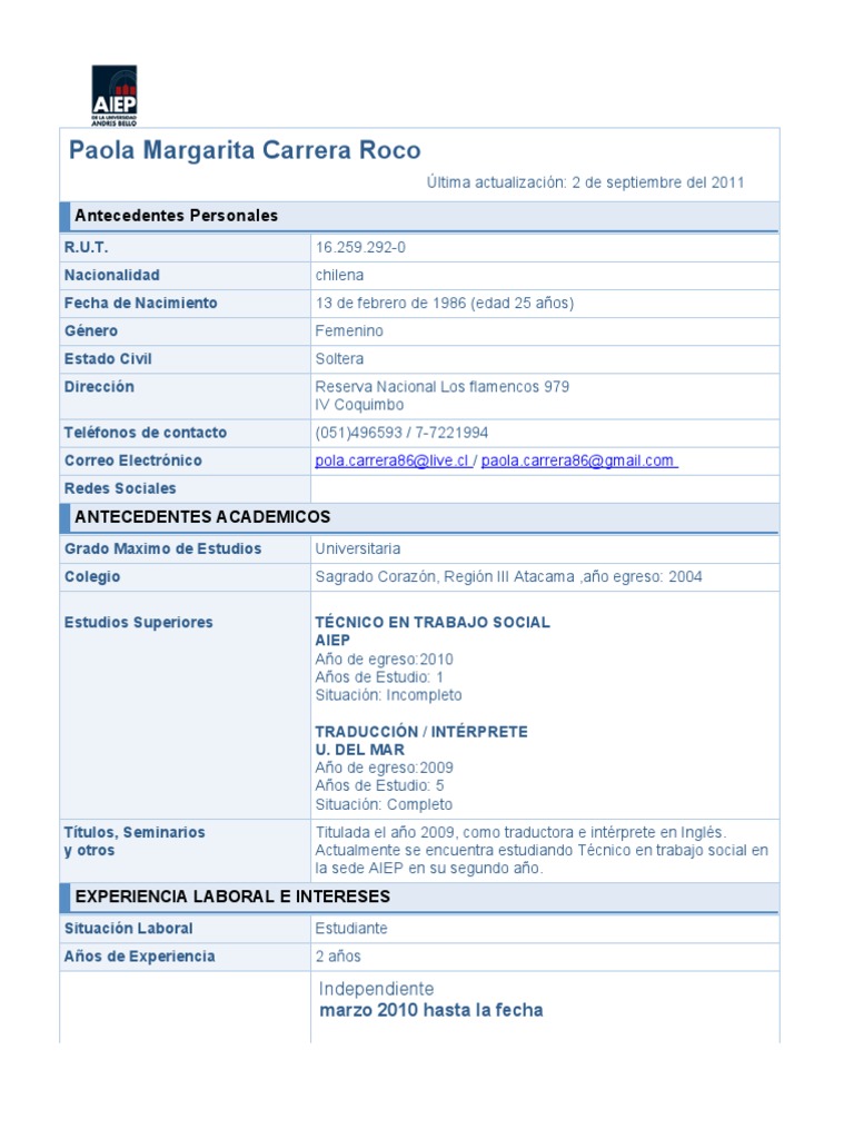 CV Paola Carrera | PDF | Microsoft Windows | Software