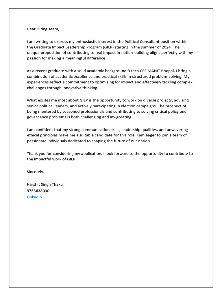 Cover Letter NWN | PDF