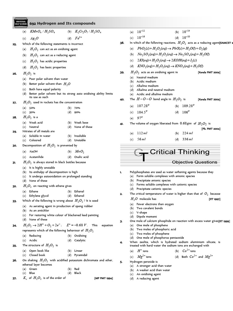 Hydrogen QnA | PDF | Acid | Calcium