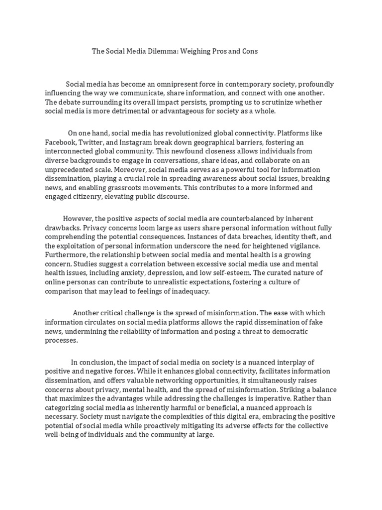 The Social Media Dilemma | PDF