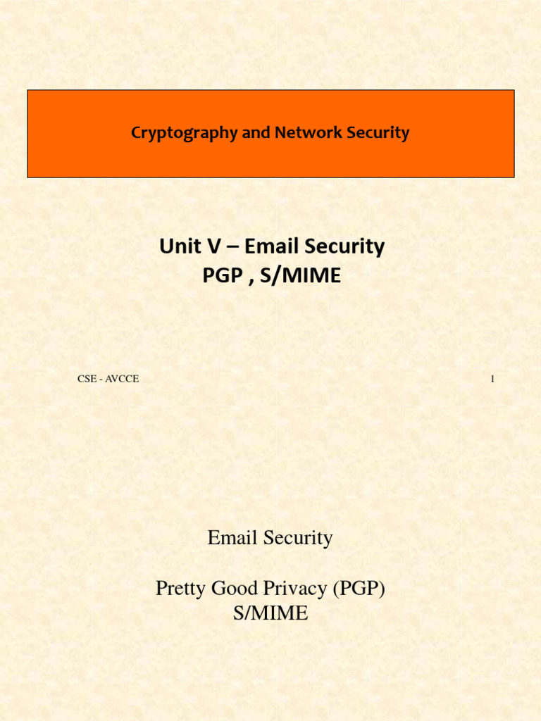 Unit V - Email security-PGP, MIME | PDF