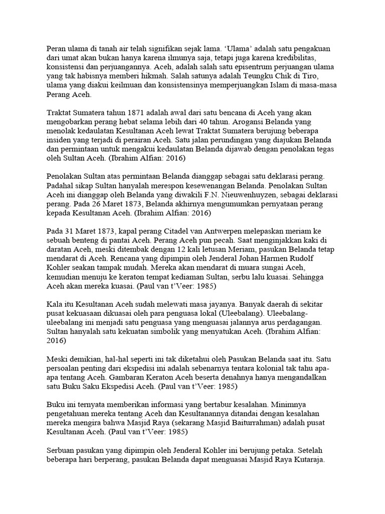 Perjuangan Ulama Aceh | PDF | Sejarah