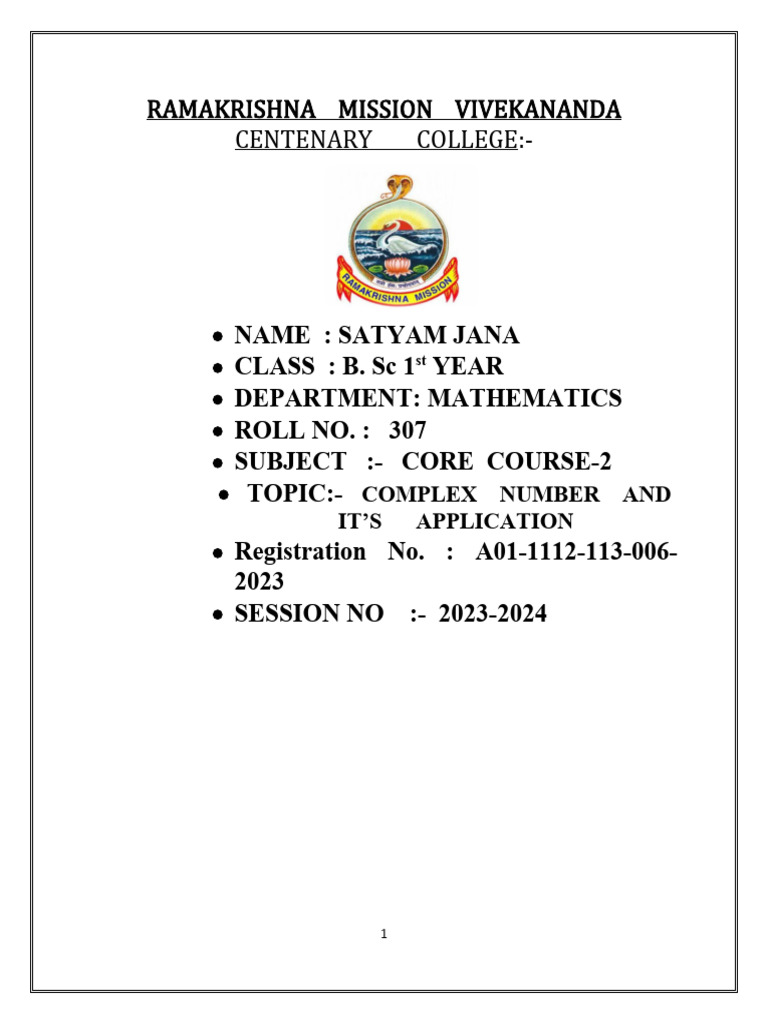 Math Presentation Project (CC-2 Paper) | PDF