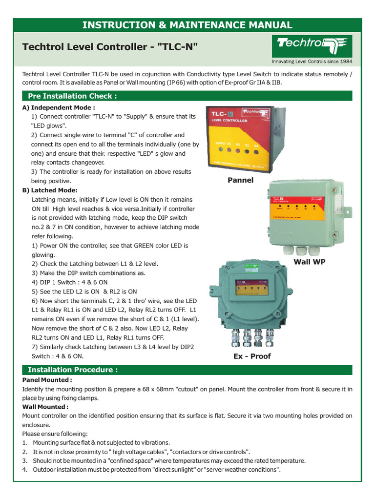 TLC-N Manual | PDF | Electrical Wiring | Relay