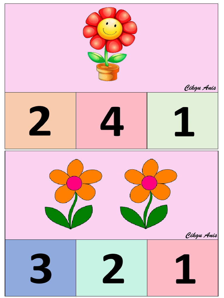 Latihan Maths-Aktiviti Sepit (Bunga) | PDF