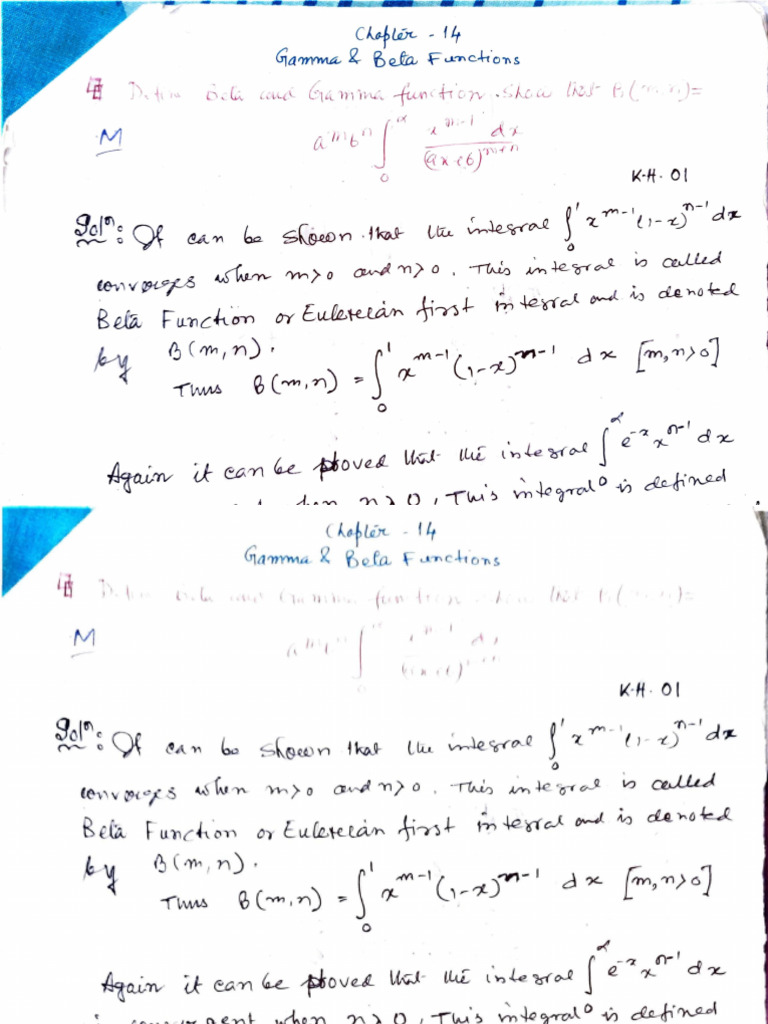 Gamma Abd Beta Functions 1 Pdf