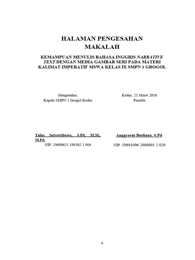 Halaman Pengesahan | PDF