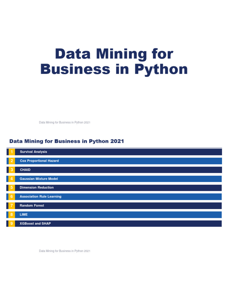 Data Mining For Business in Python Deck | PDF | Principal Component Analysis | Cluster Analysis