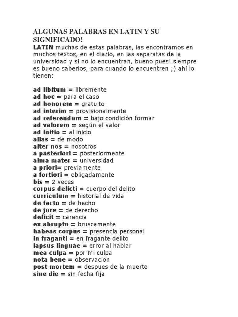 Algunas Palabras en Latin y Su Significado | PDF | Julio César | Hannibal