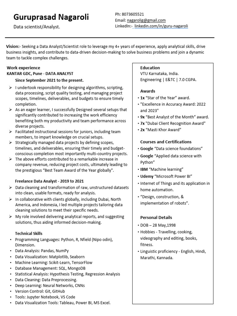 Gurprasad Nagaroli Resume | PDF