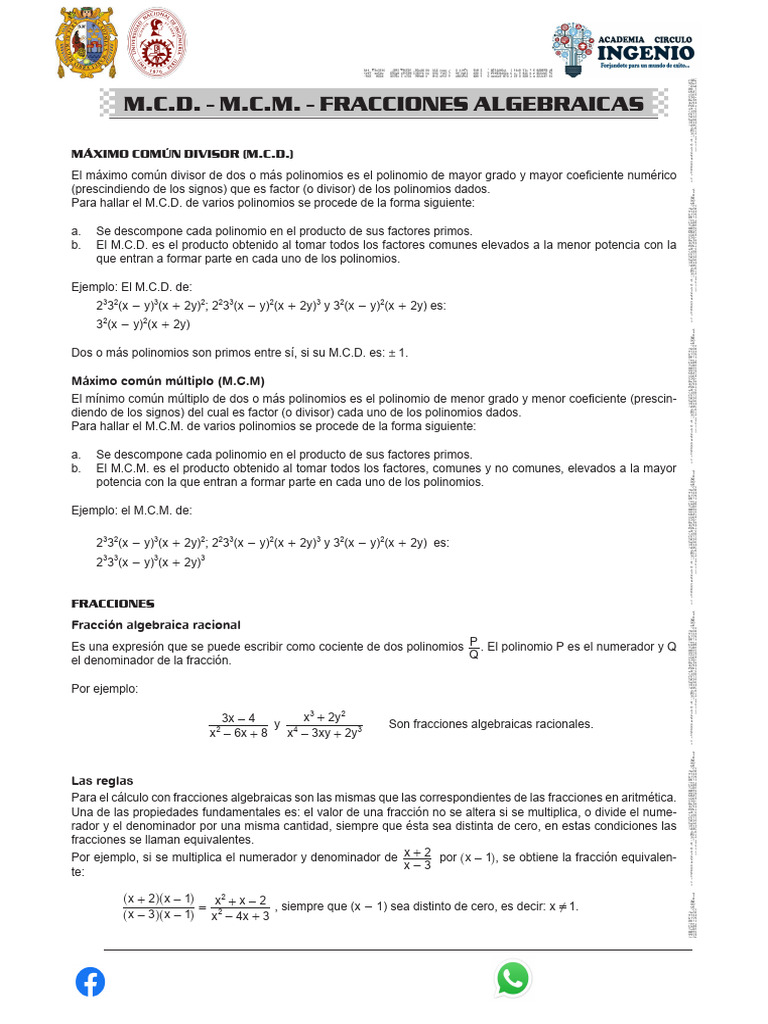 MCD MCM | PDF | Álgebra abstracta | Álgebra