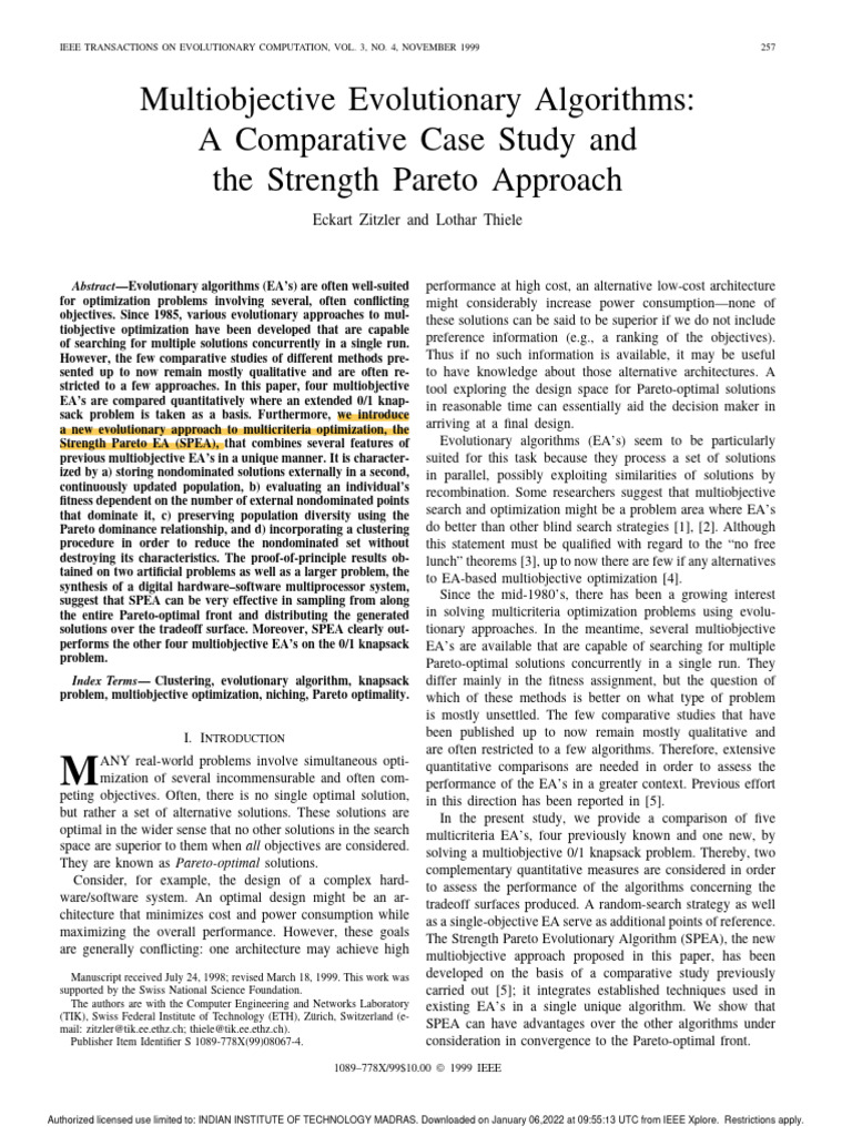 Multiobjective EA Case Study | PDF | Mathematical Optimization ...