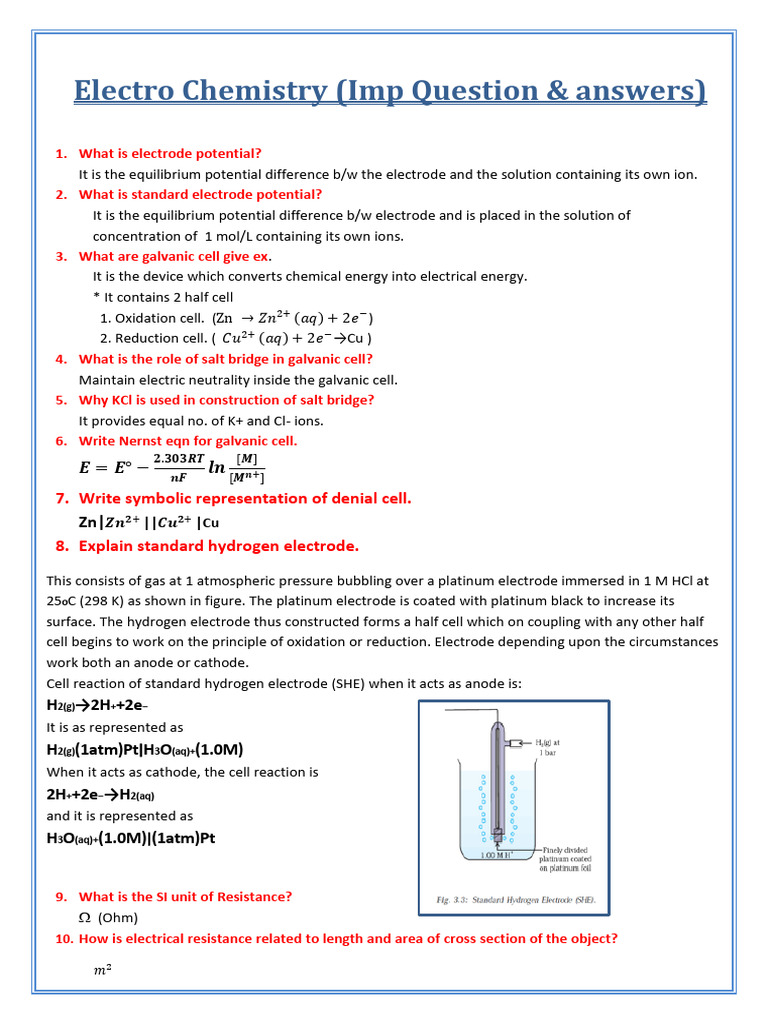 Electro Chemistry | PDF | Electrochemistry | Anode