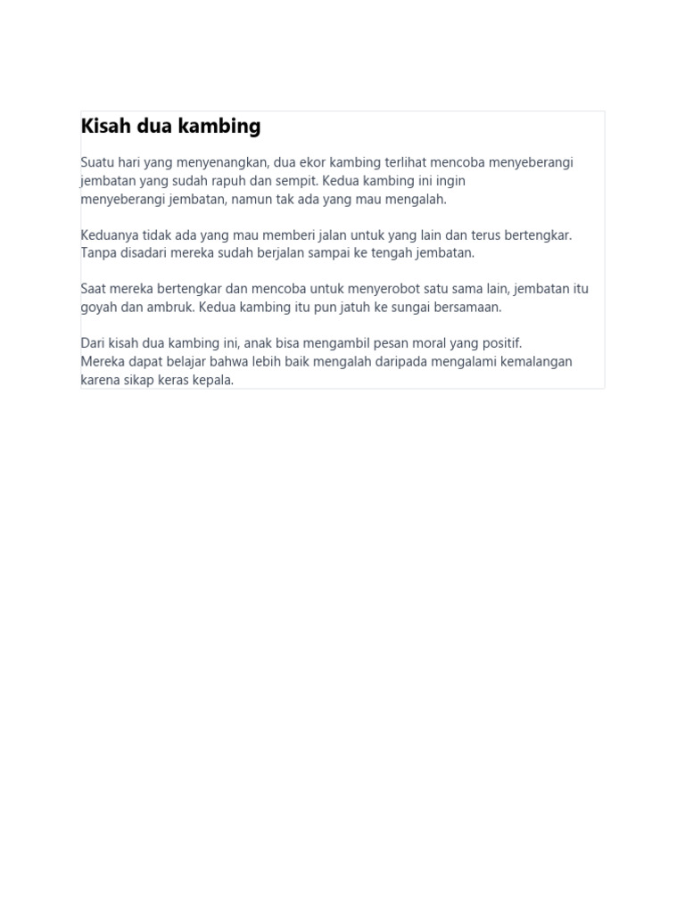 Kisah Dua Kambing | PDF
