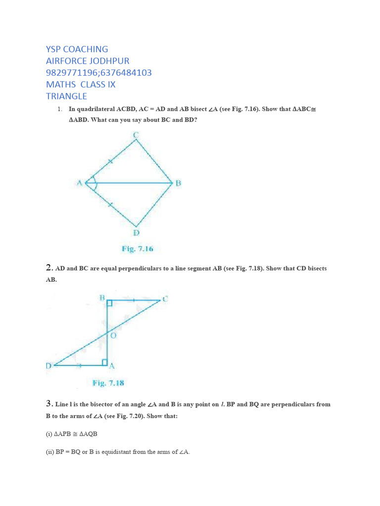 Ysp Coaching Airforce Jodhpur 9829771196 6376484103 Maths Class Ix ...