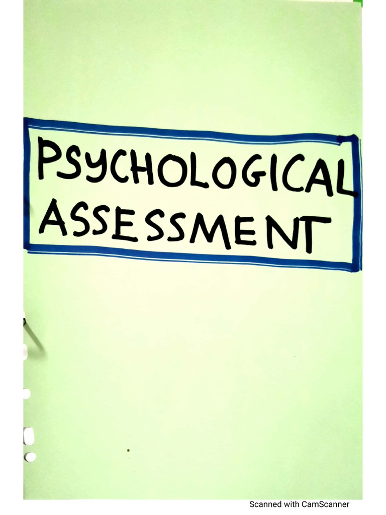 PSYCHOLOGICAL ASSESSMENT | PDF PSYCHOLOGICAL ASSESSMENT | PDF