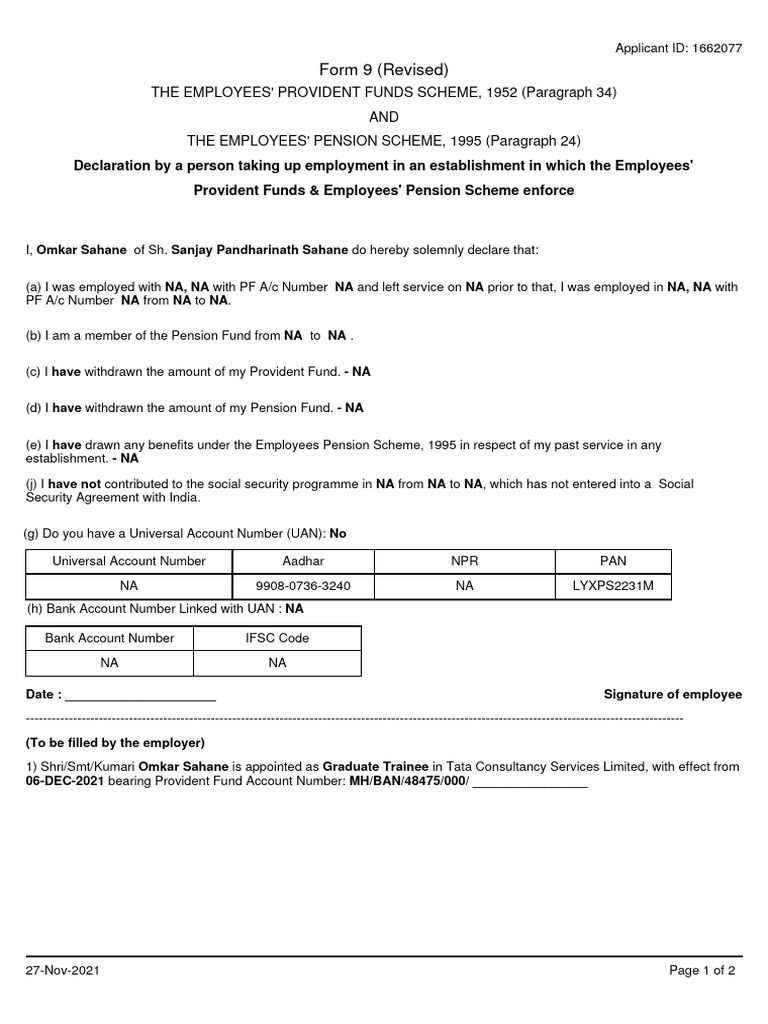 Form11 1638000270970 | PDF | Employee Benefits | Government