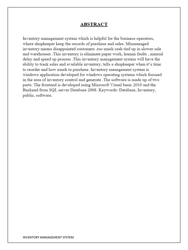 Inventory Management System Project | PDF | Inventory | Software Testing Inventory Management System Project | PDF | Inventory | Software Testing