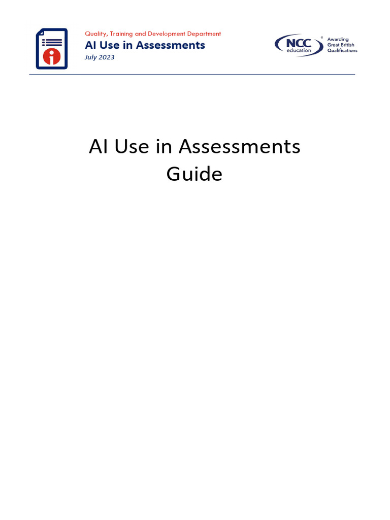AI Use in Assessment Guide | PDF | Artificial Intelligence ...